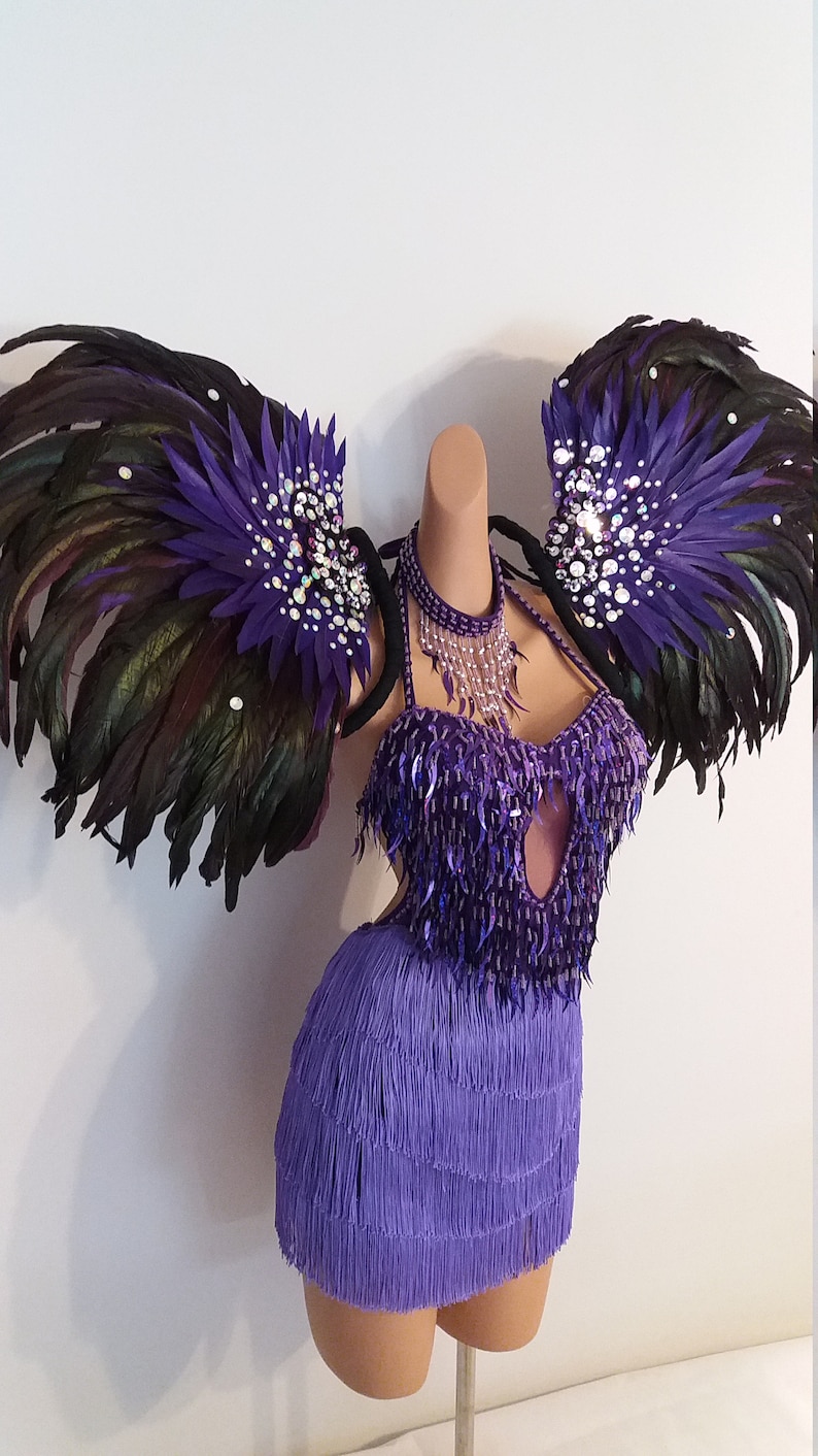 PURPLE Feather Wings/backpack-samba Costumes Carnival-mardi - Etsy