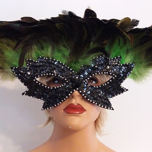 Colored Sequin MASK With Feathers -headdress Samba Costumes Carnival ...