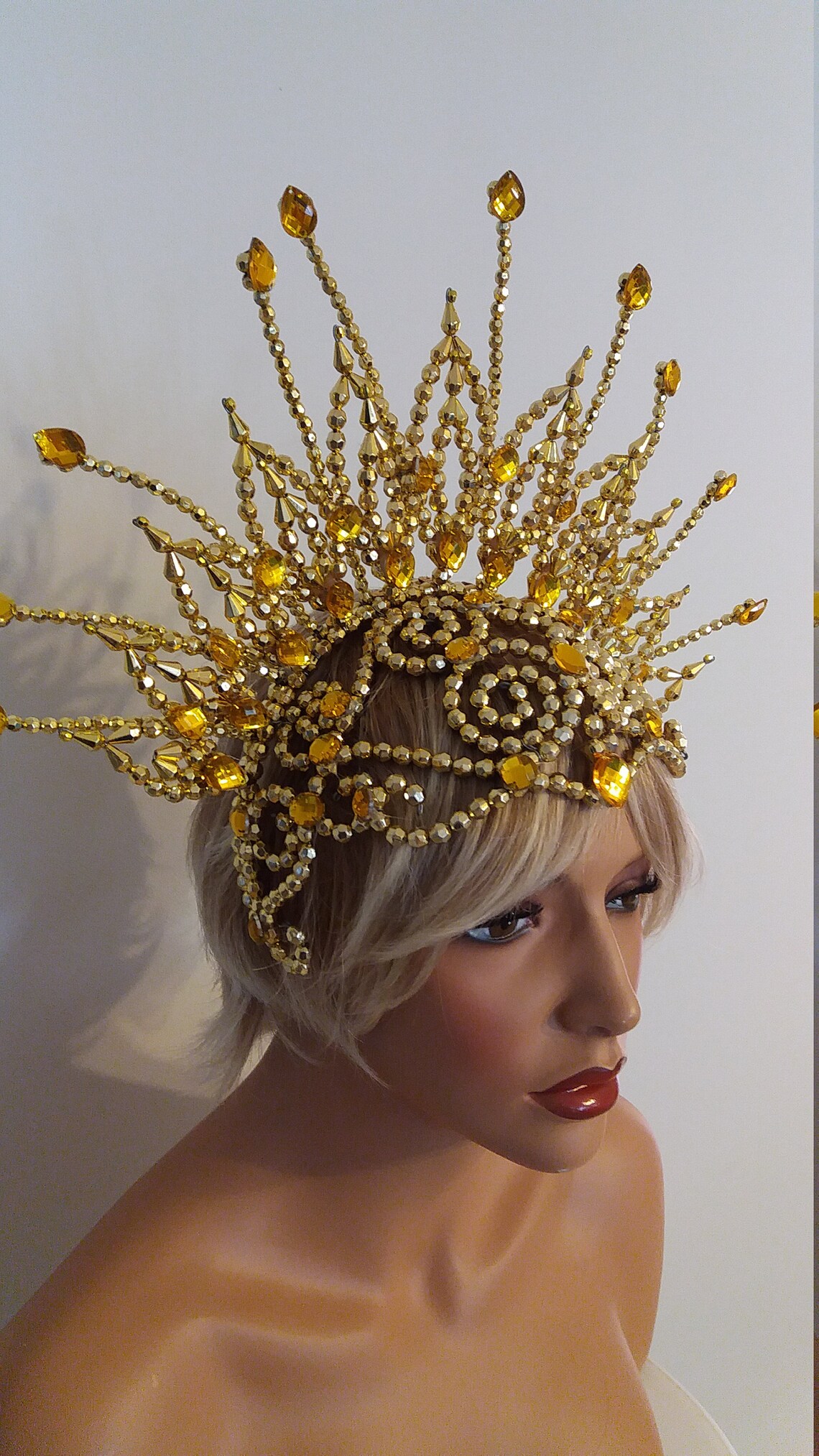 GOLD Liberty Headdress-headpiece-samba Costumes Carnival-mardi - Etsy
