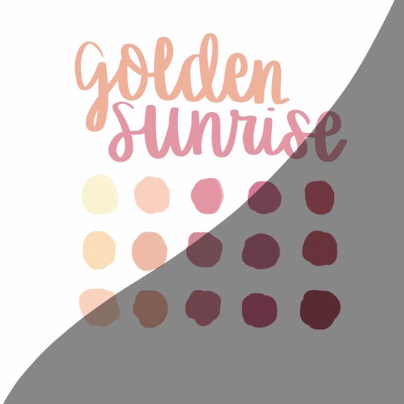 Golden Sunrise Palette // Procreate Color Palette | Etsy