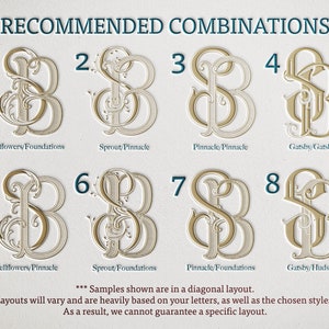 2-letter Monogram | A Wedding Monogram Assembled-to-order From Pre ...