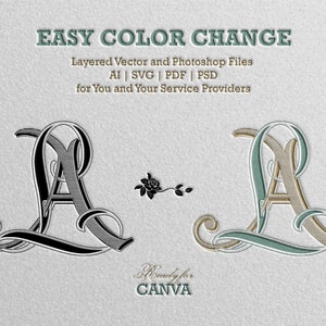Wedding Monogram or Personal Logo With Initials LA | Color Editable ...