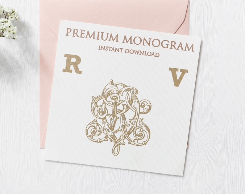 RV VR Wedding Duogram Wedding Monogram Wedding Logo - Etsy