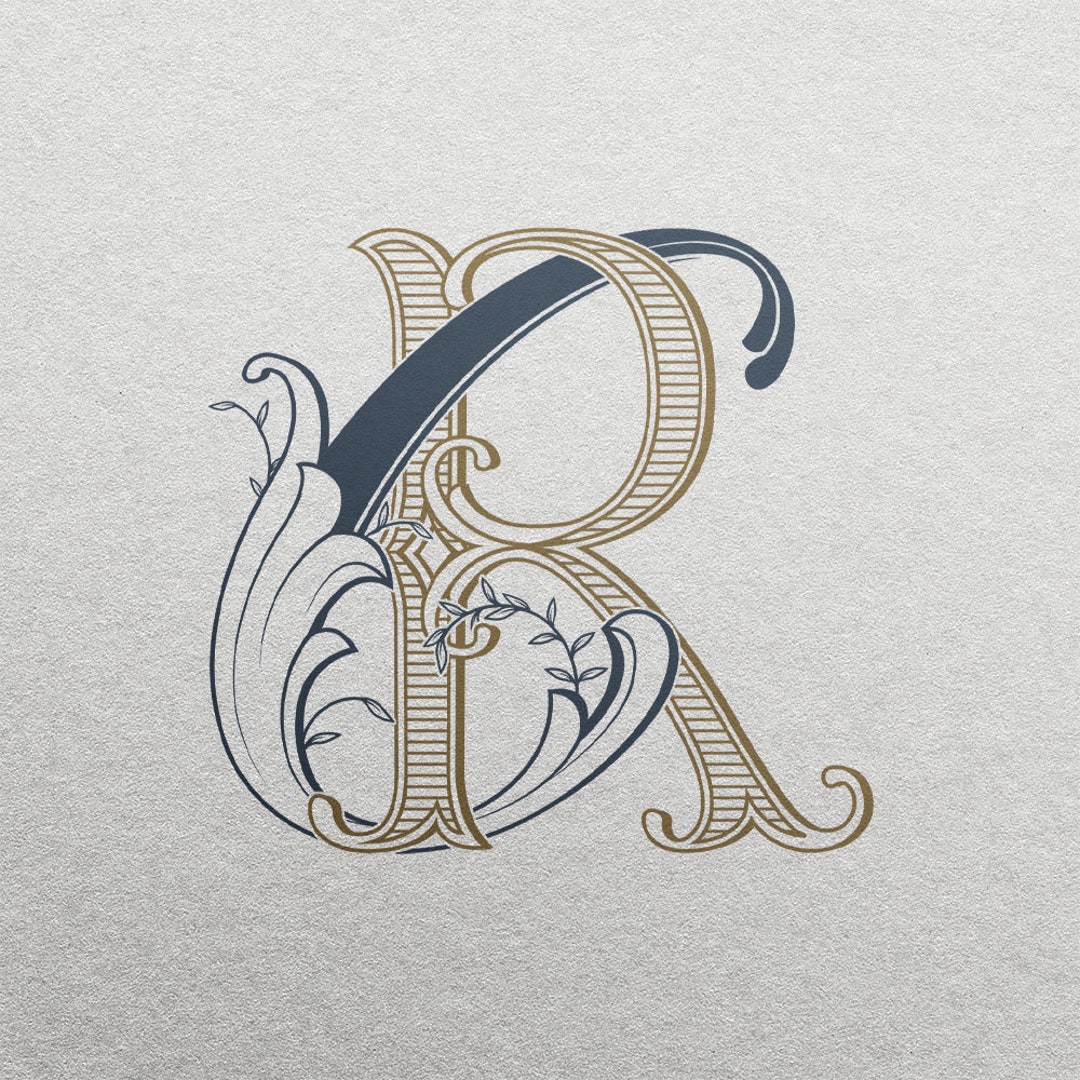 Wedding Monogram or Personal Logo With Initials CR | Color Editable ...