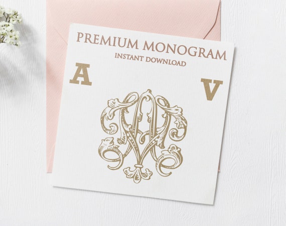 AV VA V2 Wedding Duogram Wedding Monogram Wedding Logo | Etsy
