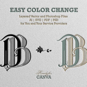 DB Wedding Monogram: Color Editable Vector Logo (digital Download) - Etsy