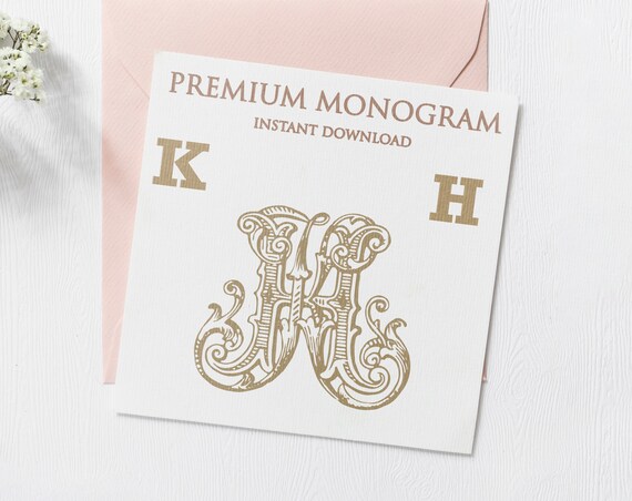 KH HK Wedding Duogram Wedding Monogram Wedding Logo - Etsy