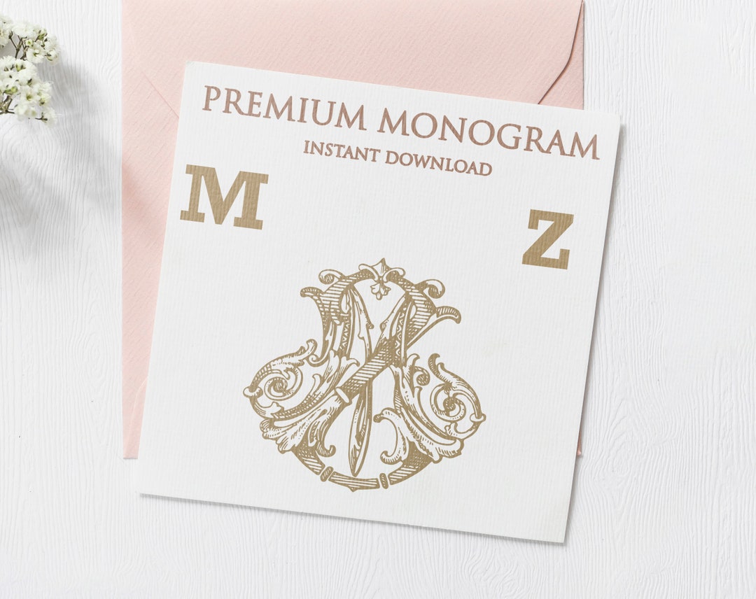 MZ ZM Wedding Duogram, Wedding Monogram | Wedding Logo | Invitation ...