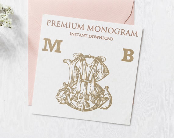 MB BM Wedding Duogram Wedding Monogram Wedding Logo | Etsy