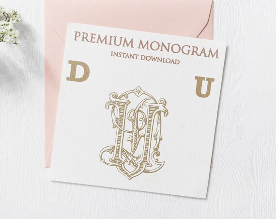 DU UD Wedding Duogram Wedding Monogram Wedding Logo | Etsy