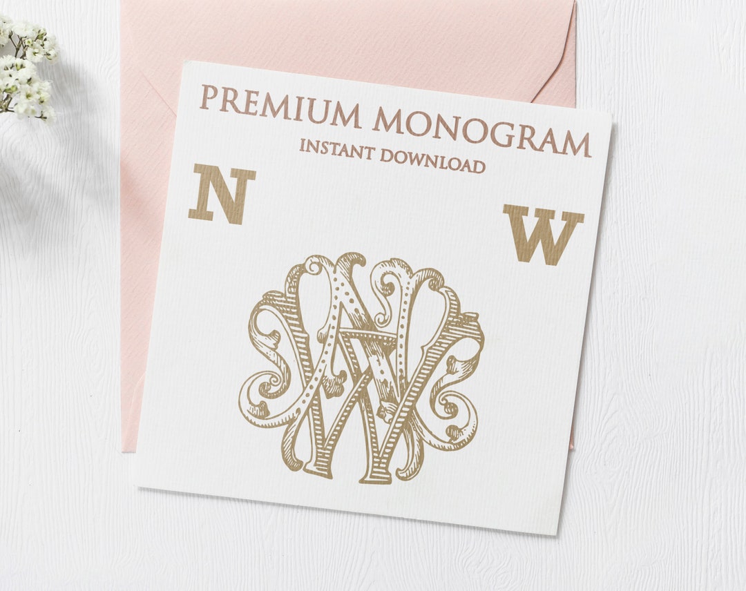 NW WN V.2 Wedding Duogram, Wedding Monogram | Wedding Logo | Invitation ...