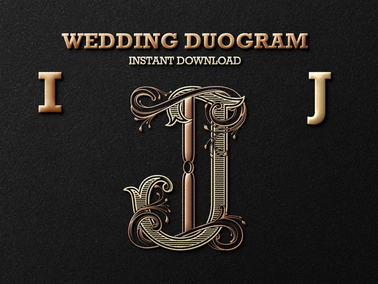 2 Letter Monogram with Letters IJ Digital Download Wedding - Etsy España