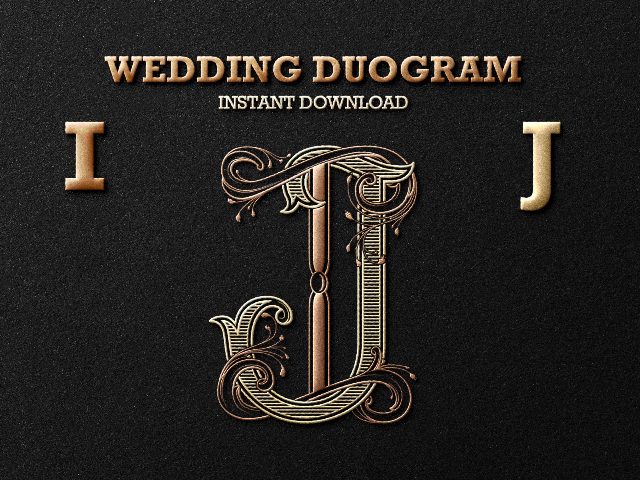 2 Letter Monogram with Letters IJ Digital Download Wedding - Etsy España