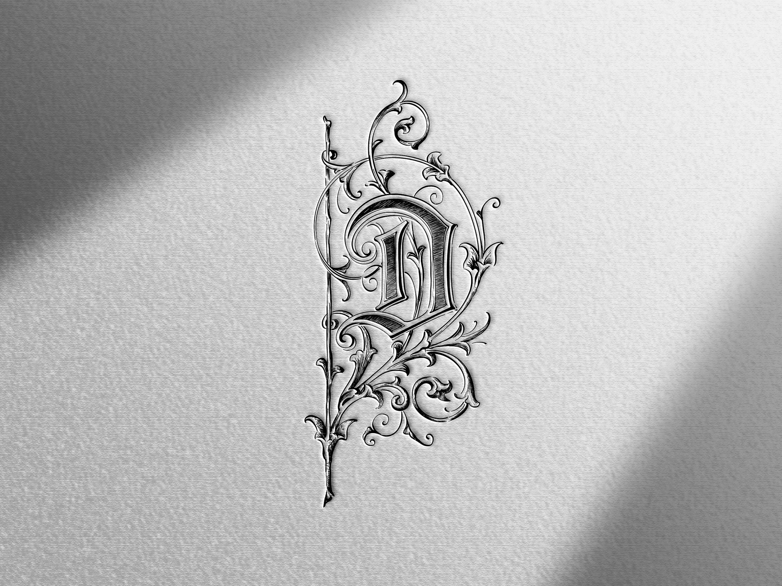 Victorian Era Monogram - Single Letter D, Vintage One Letter Monogram ...