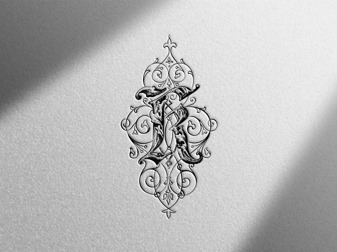 Victorian Era Monogram Single Letter K Vintage One Letter - Etsy