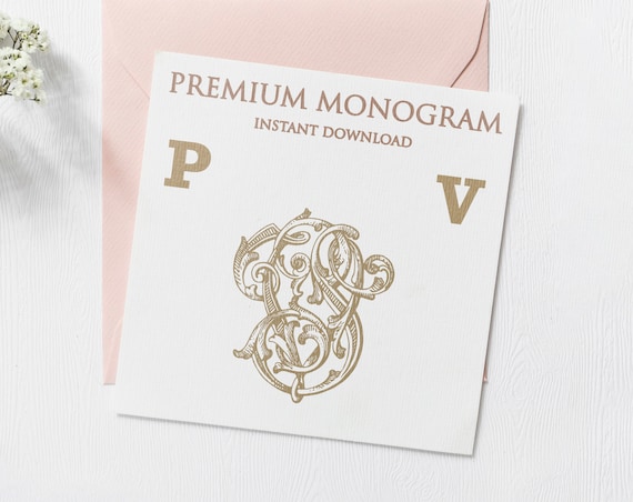 PV VP V.2 Wedding Duogram Wedding Monogram Wedding Logo | Etsy