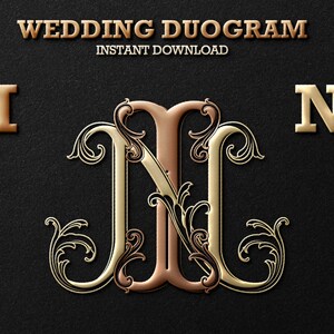 2 Letter Monogram With Letters IN Digital Download Wedding Monogram SVG ...