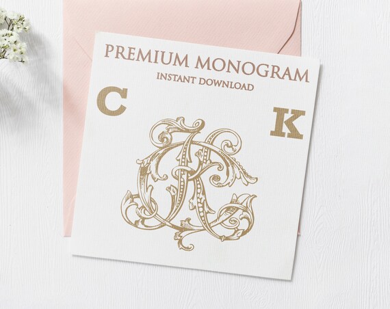 CK KC Wedding Duogram Wedding Monogram Wedding Logo - Etsy