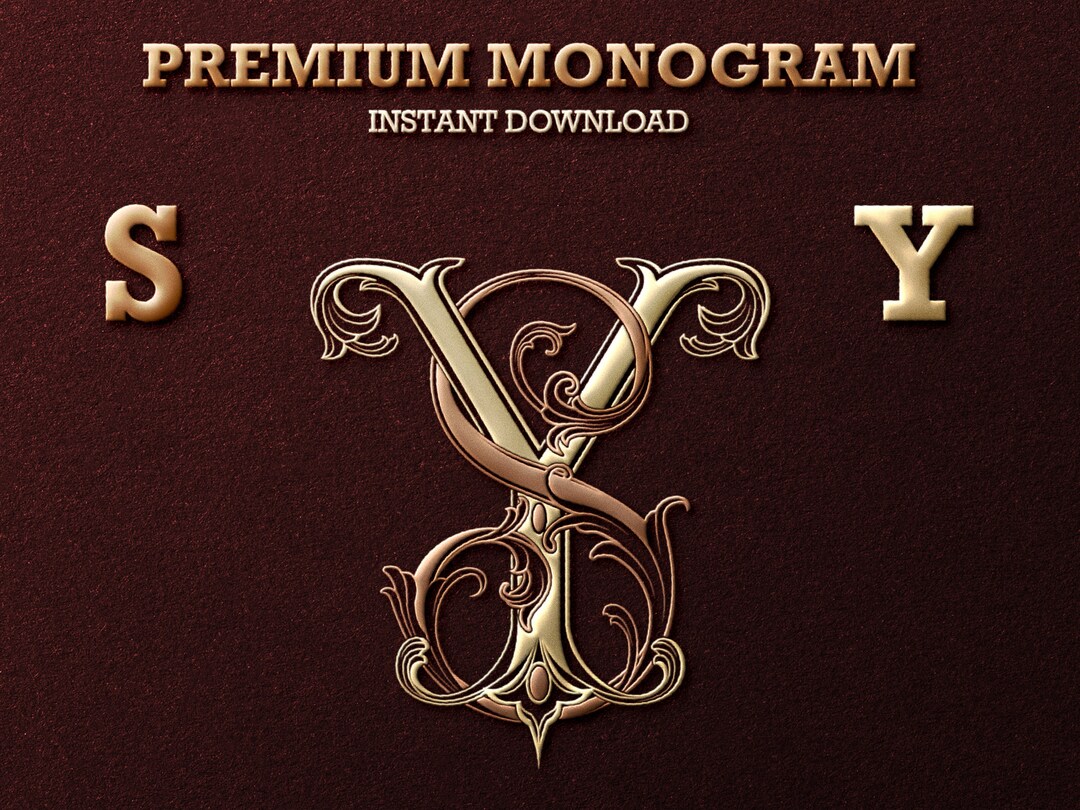 2 Letter Monogram With Letters SY | Digital Download - Wedding Monogram ...