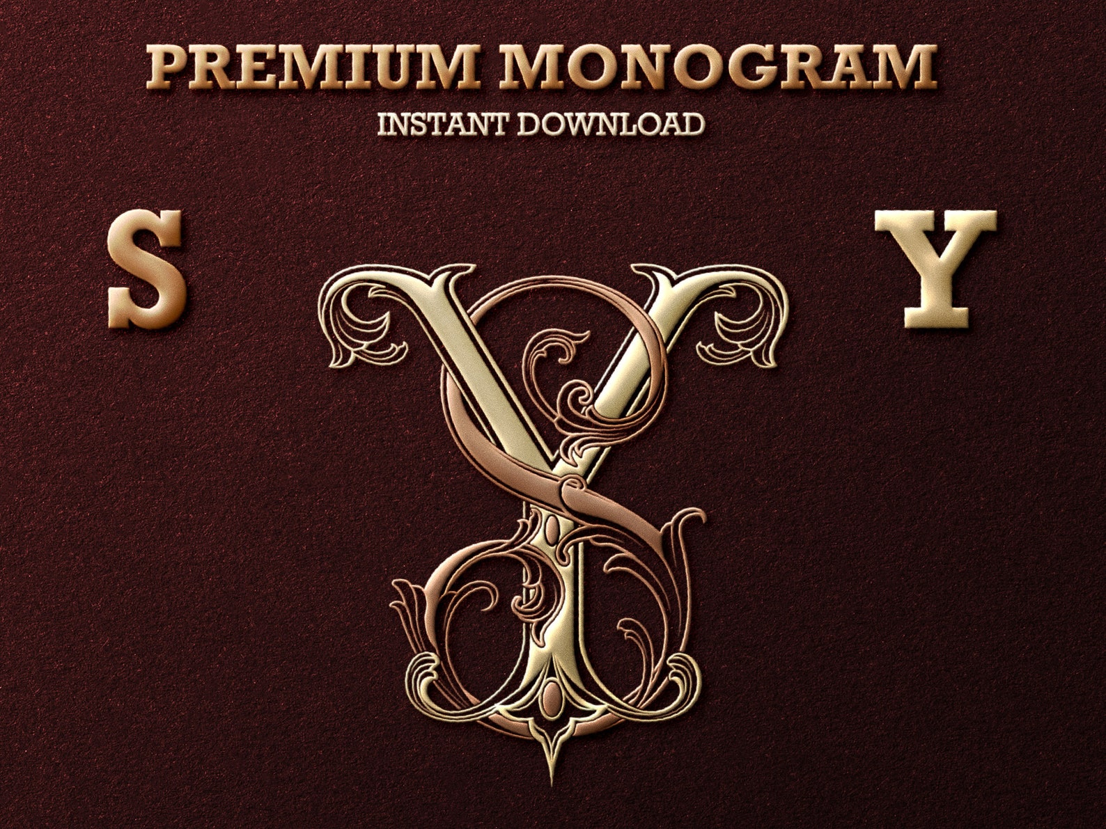 2 Letter Monogram With Letters SY Digital Download Wedding - Etsy