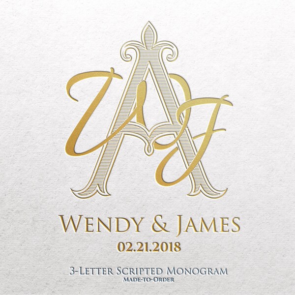 3 Letter Monogram - Etsy