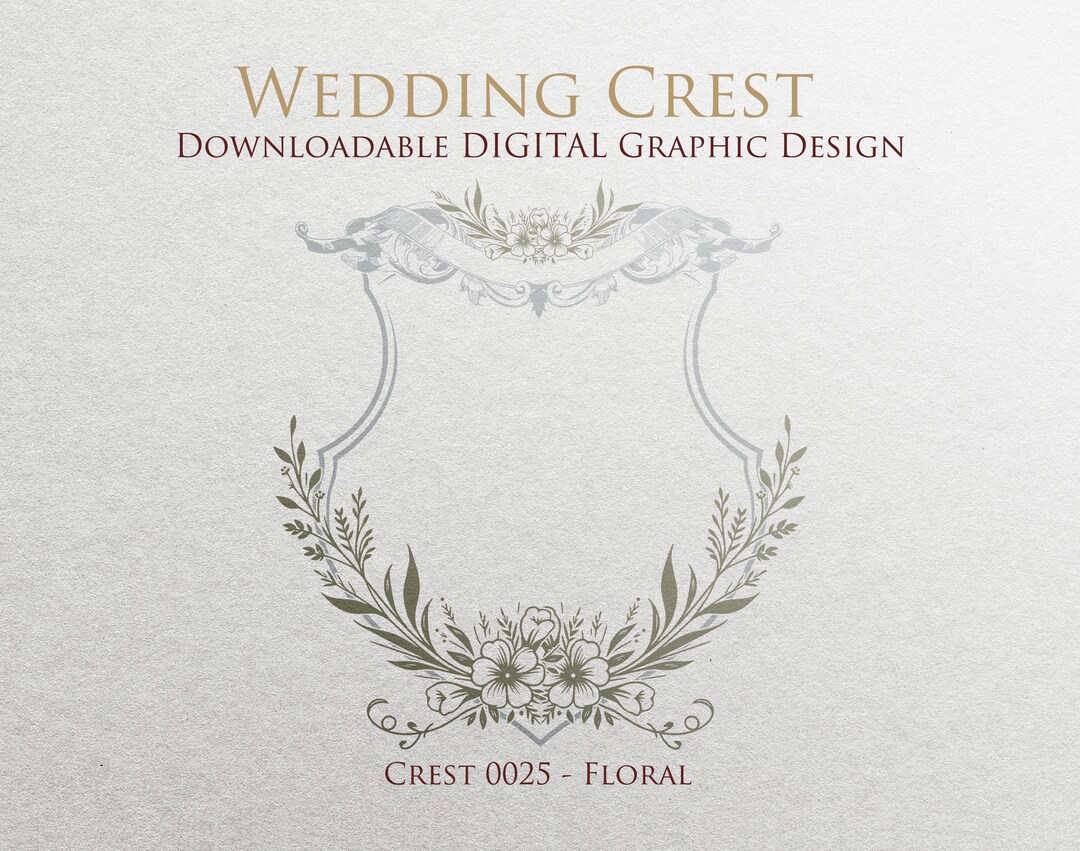 Wedding Crest With Orchids & Shield | A Ready-made Scalable Vector ...