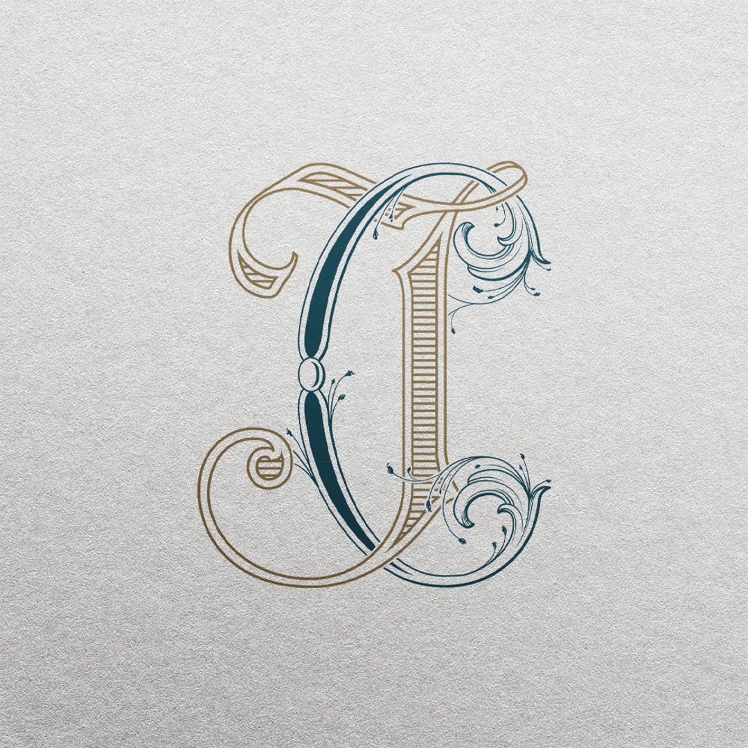2 Letter Monogram With Letters CJ | Digital Download - Wedding Monogram ...