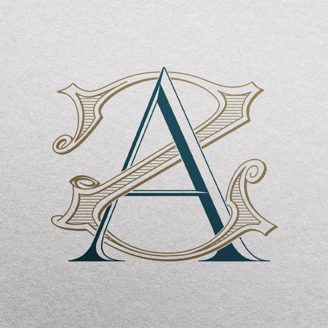 2-letter Monogram (AZ) | Digital Download Only - Wedding Monogram SVG ...