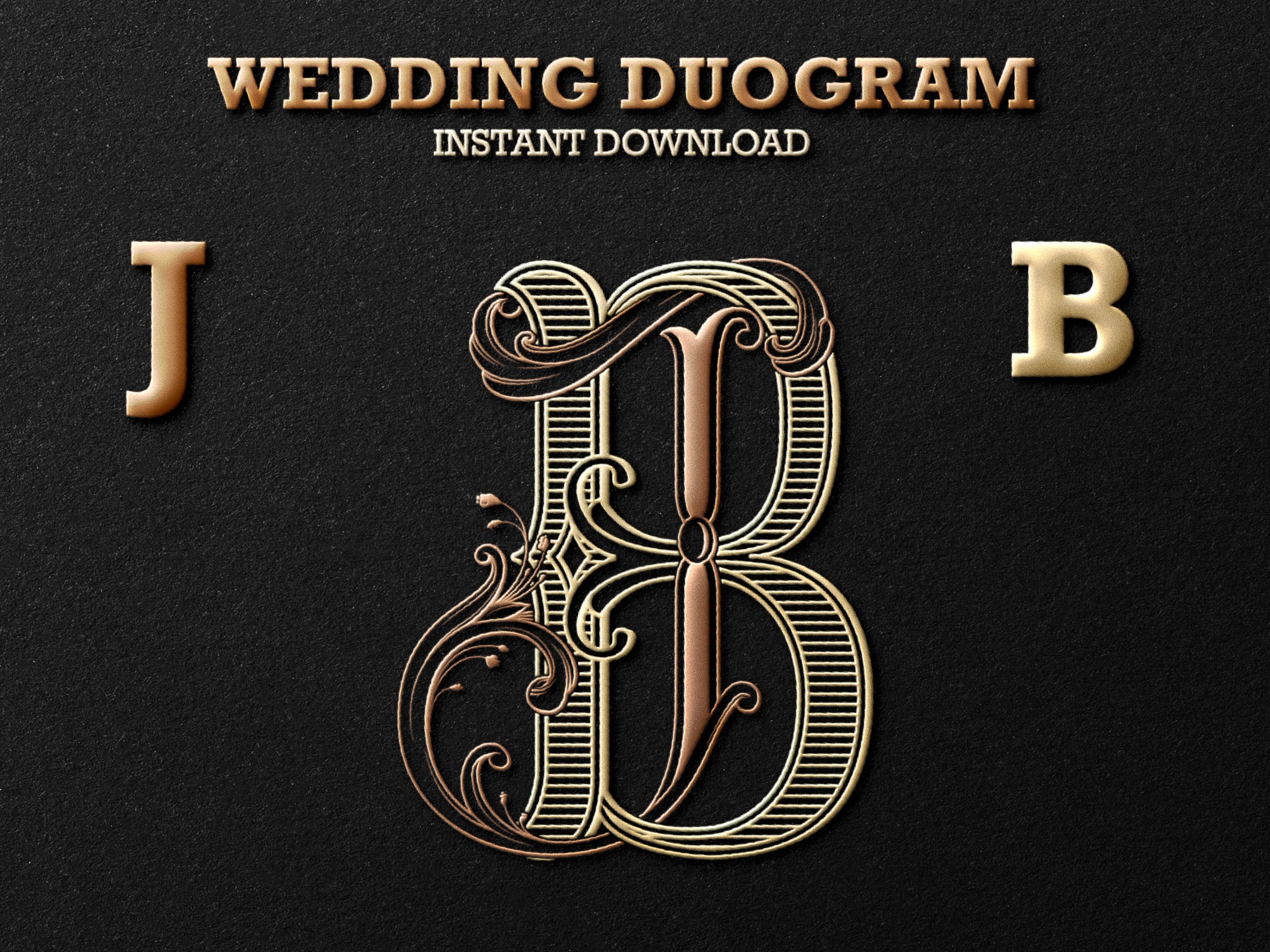 2 Letter Monogram with Letters JB Digital Download Wedding - Etsy México