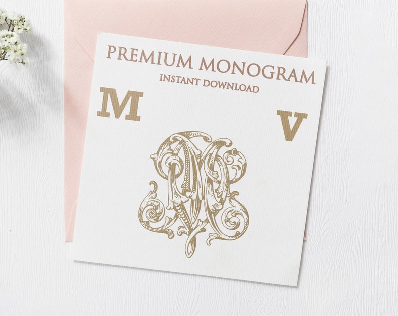 MV VM Wedding Duogram, Wedding Monogram | Wedding Logo | Invitation ...