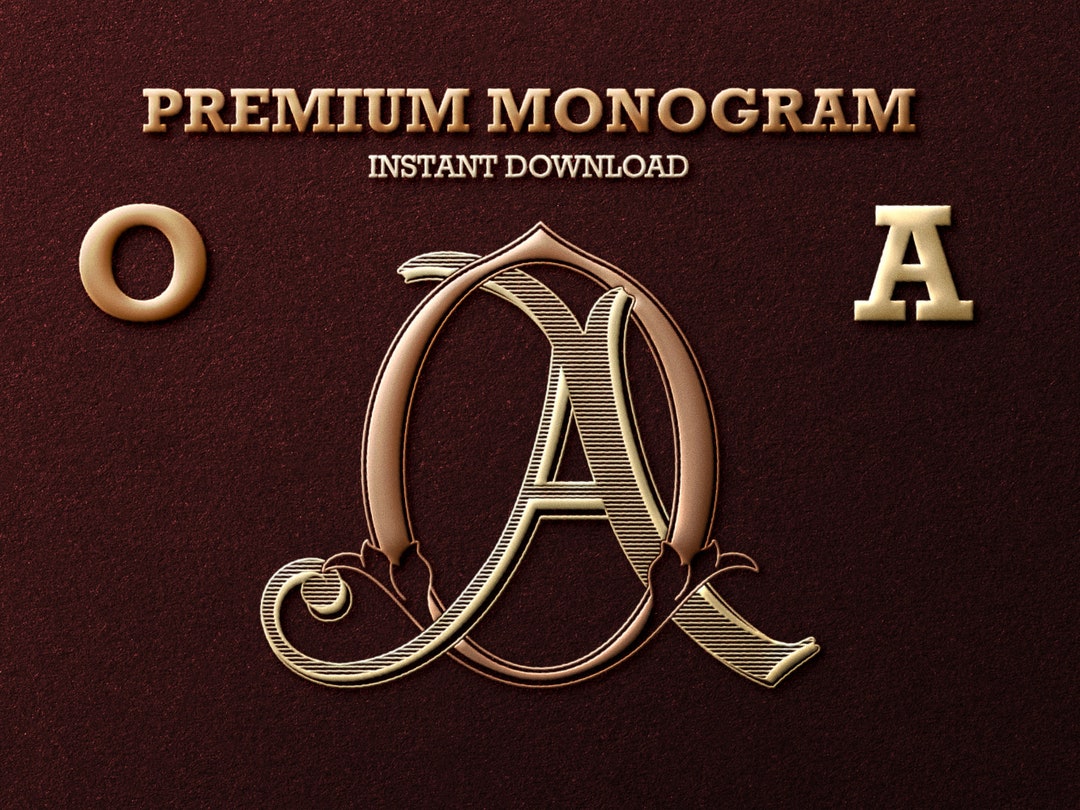 2 Letter Monogram With Letters OA | Digital Download - Wedding Monogram ...