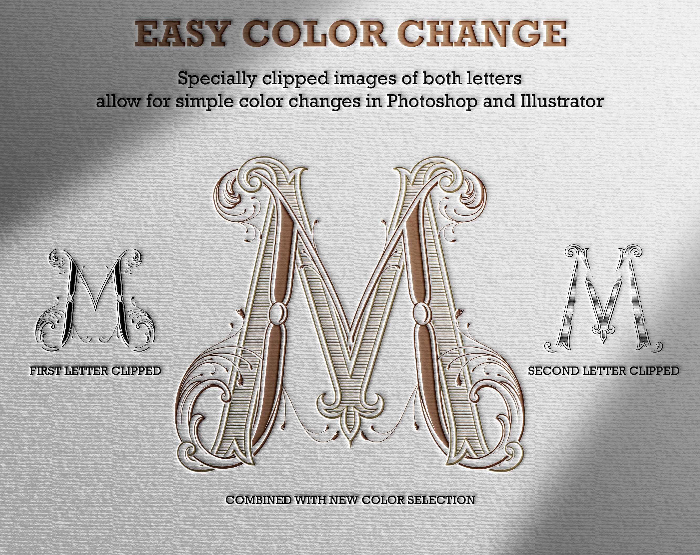 2 Letter Monogram with Letters MM Digital Download Wedding - Etsy España