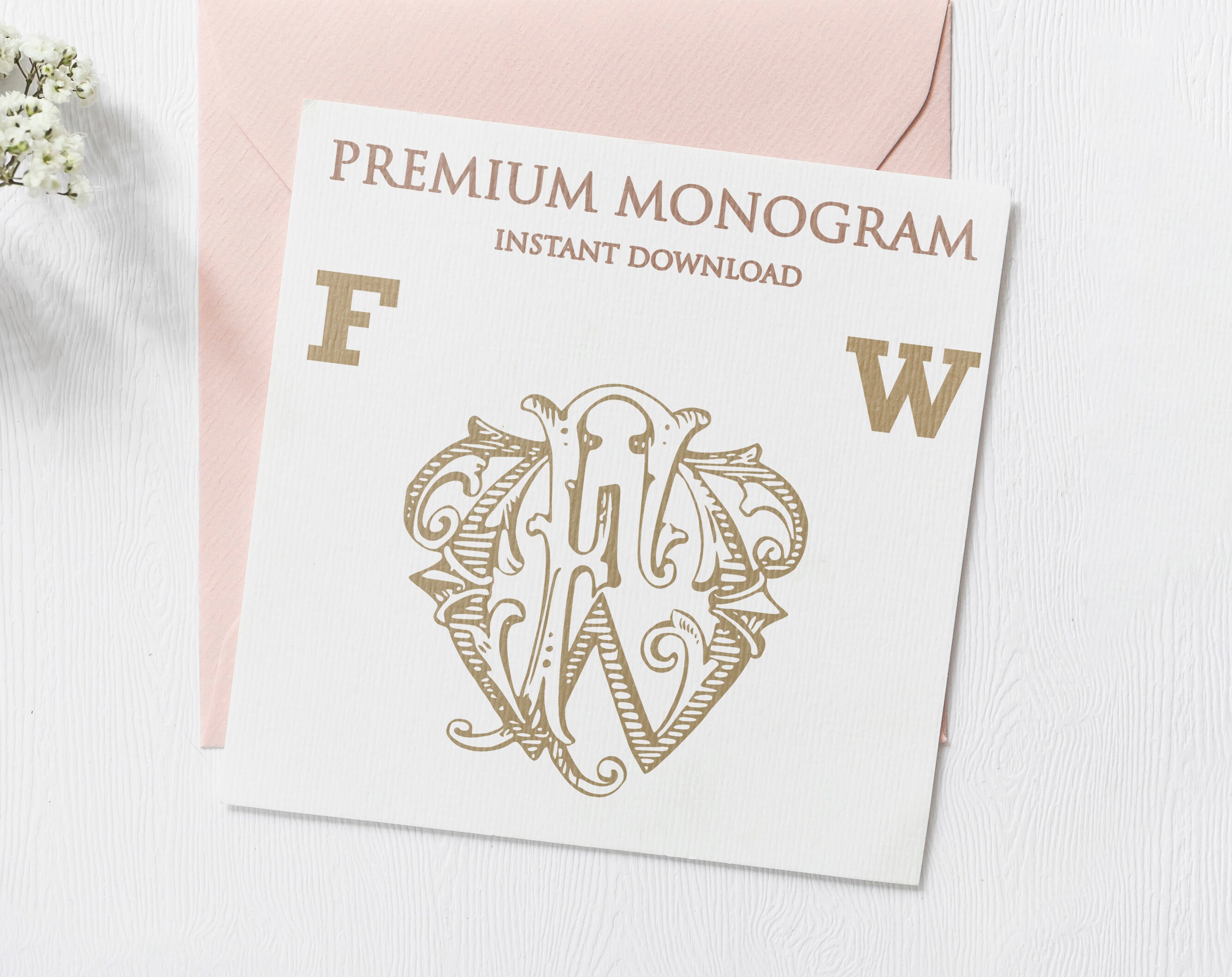 FW WF Wedding Duogram Wedding Monogram Wedding Logo | Etsy