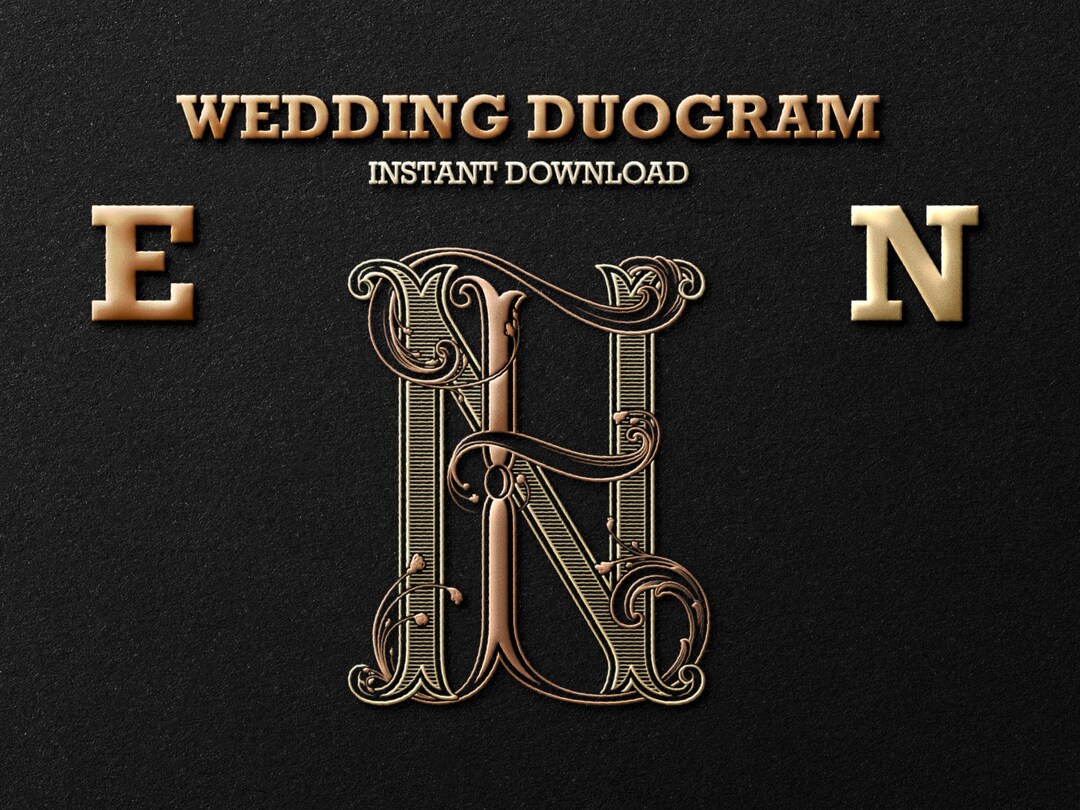 2 Letter Monogram With Letters EN Digital Download Wedding Monogram SVG ...