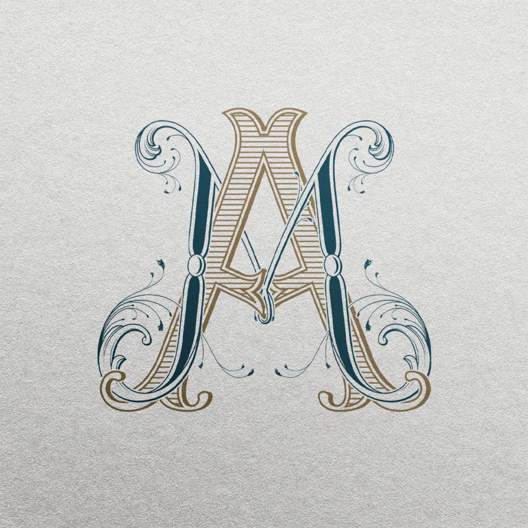 2-letter Monogram (MA) | Digital Download Only - Wedding Monogram SVG ...