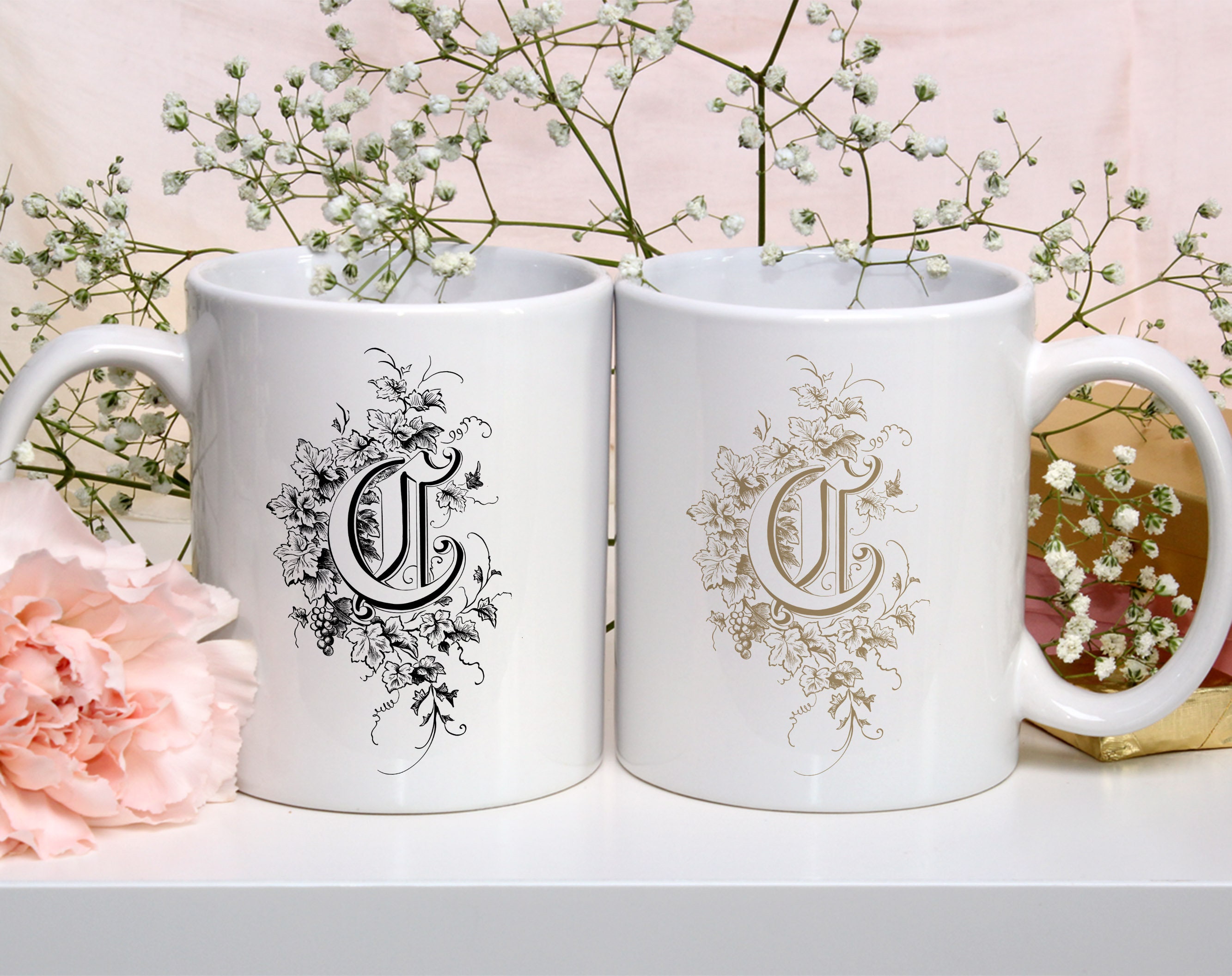 Victorian Era Monogram - Single Letter C, Vintage One Letter Monogram ...