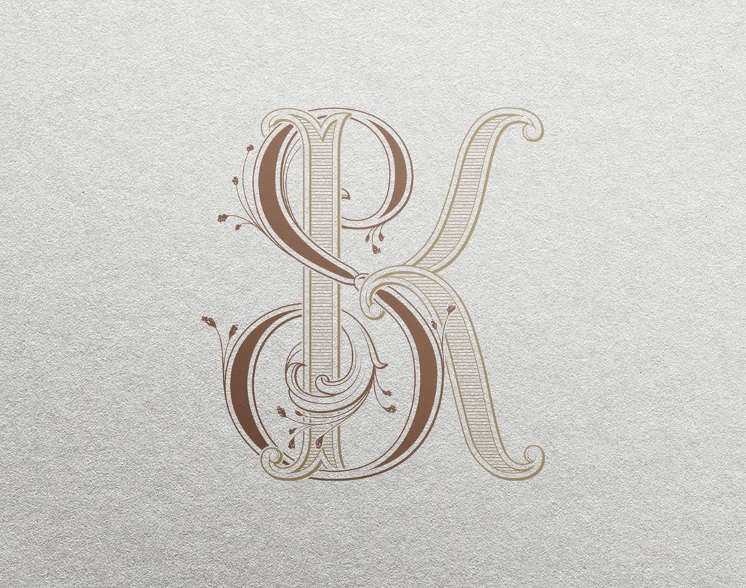 2-letter Monogram (SK) | Digital Download Only - Wedding Monogram SVG ...