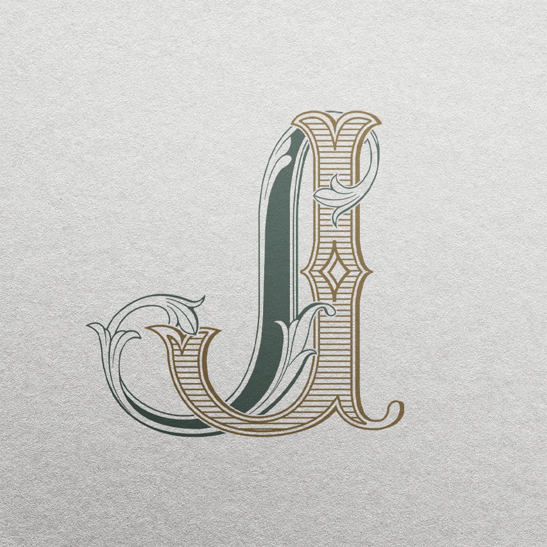 Wedding Monogram or Personal Logo With 2 Letters JJ | Color Editable ...