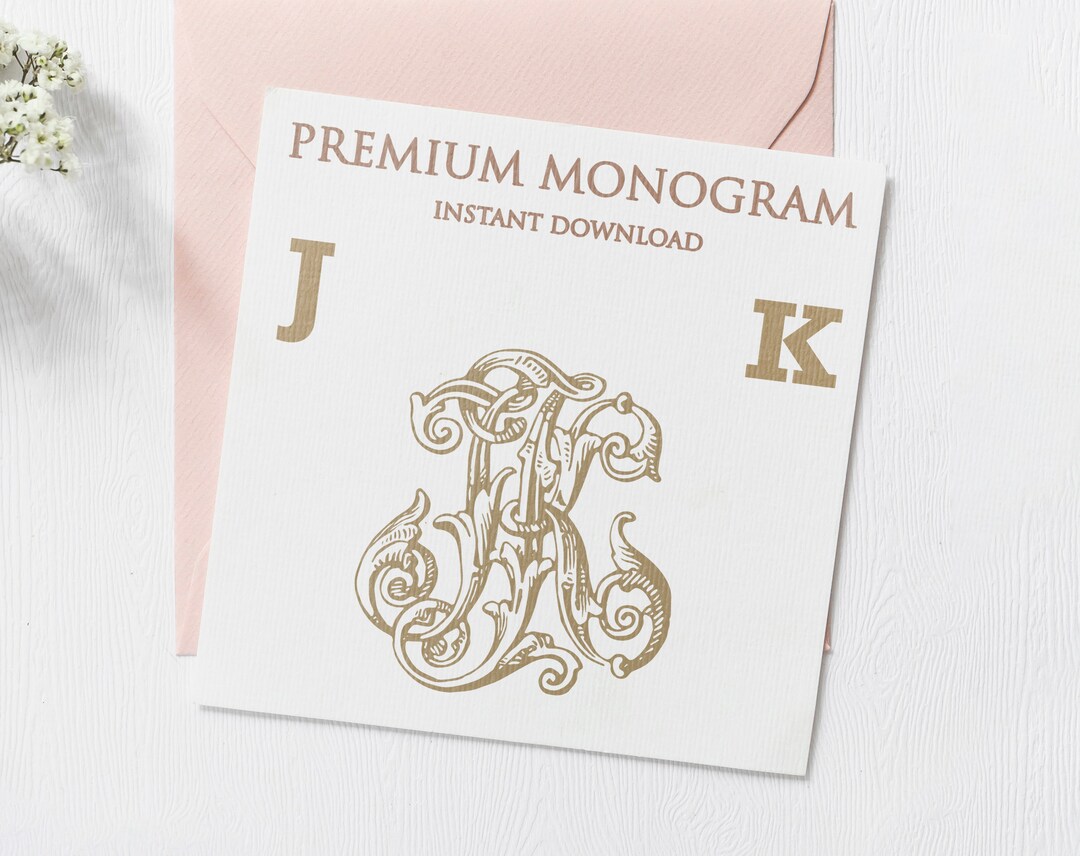 JK KJ V.2 Wedding Duogram, Wedding Monogram | Wedding Logo | Invitation ...