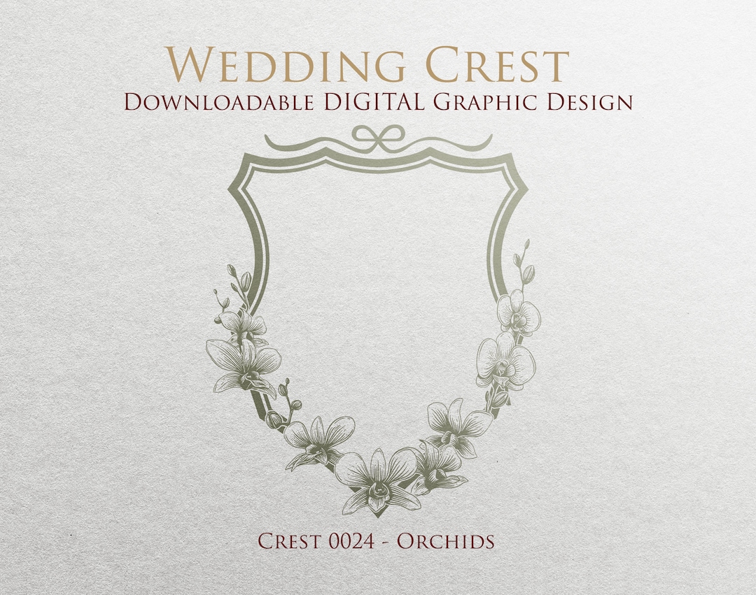 Wedding Crest With Orchids & Shield | A Ready-made Scalable Vector ...