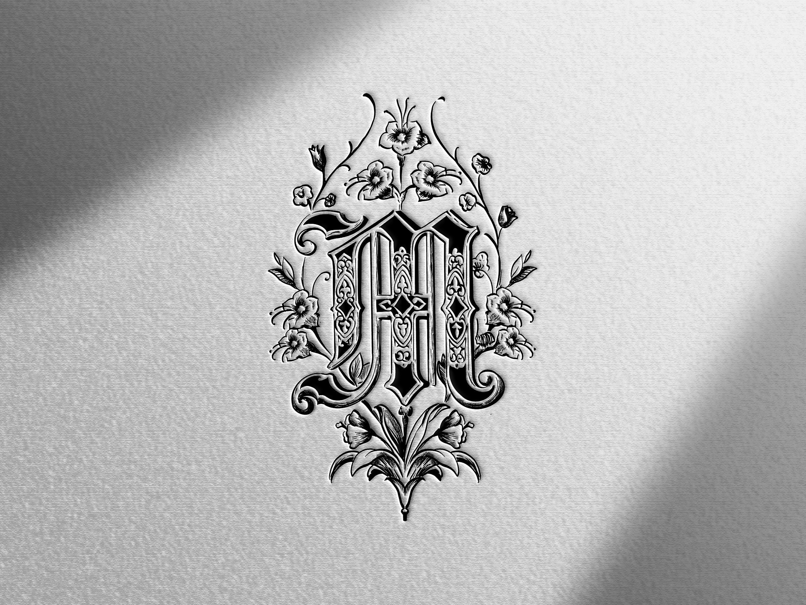 Victorian Era Monogram Single Letter M Vintage One Letter | Etsy