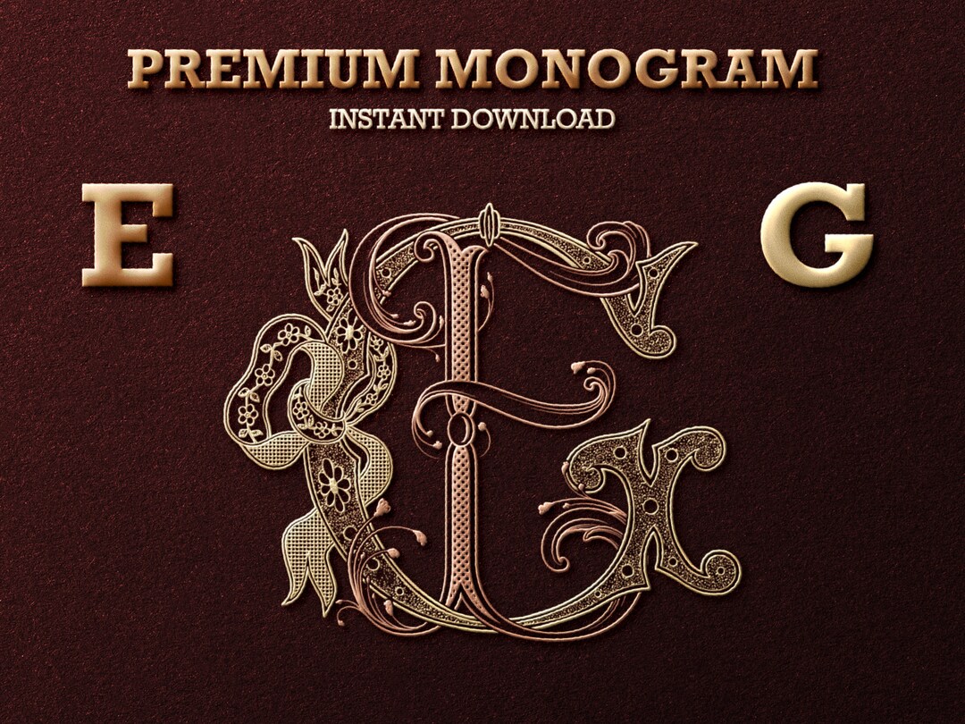2 Letter Monogram With Letters EG | Digital Download - Wedding Monogram ...