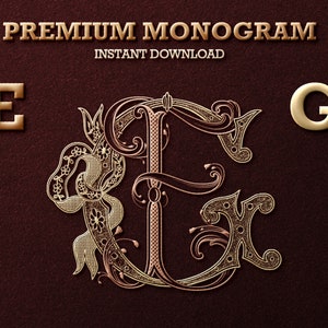 2 Letter Monogram With Letters EG | Digital Download - Wedding Monogram ...