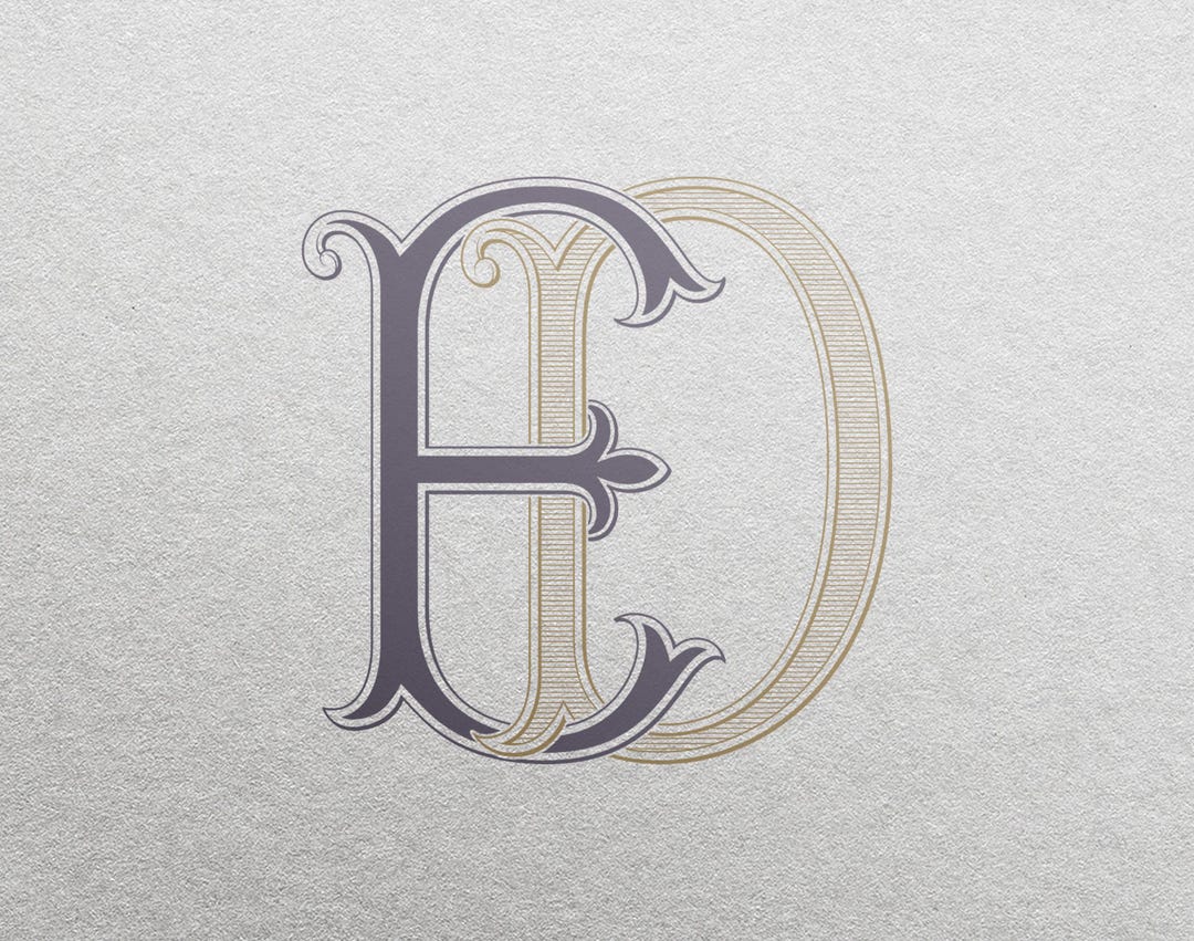 2-letter Monogram (ED) | Digital Download Only - Wedding Monogram SVG ...