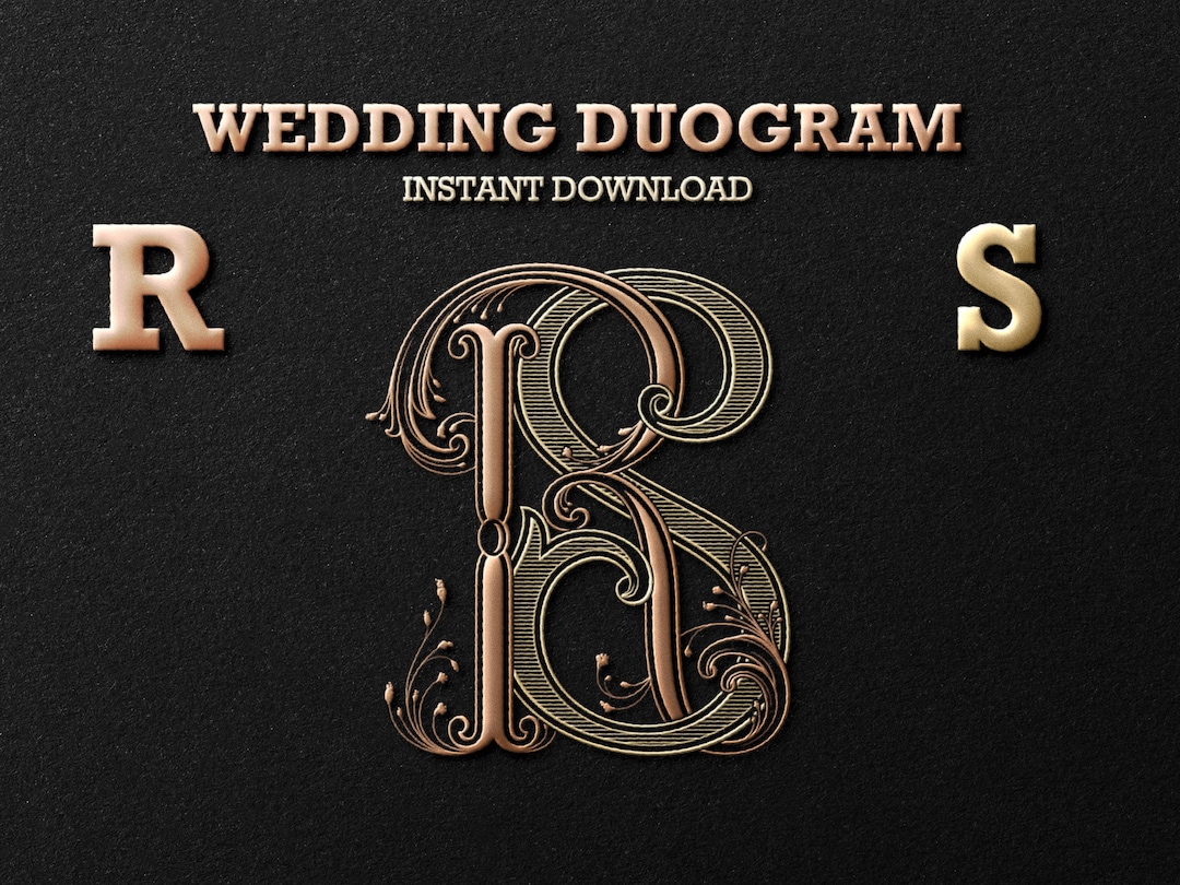 2 Letter Monogram With Letters RS Digital Download Wedding - Etsy