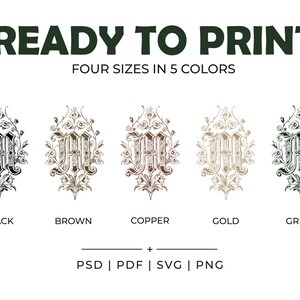 Victorian Era Monogram - Single Letter M, Vintage One Letter Monogram ...