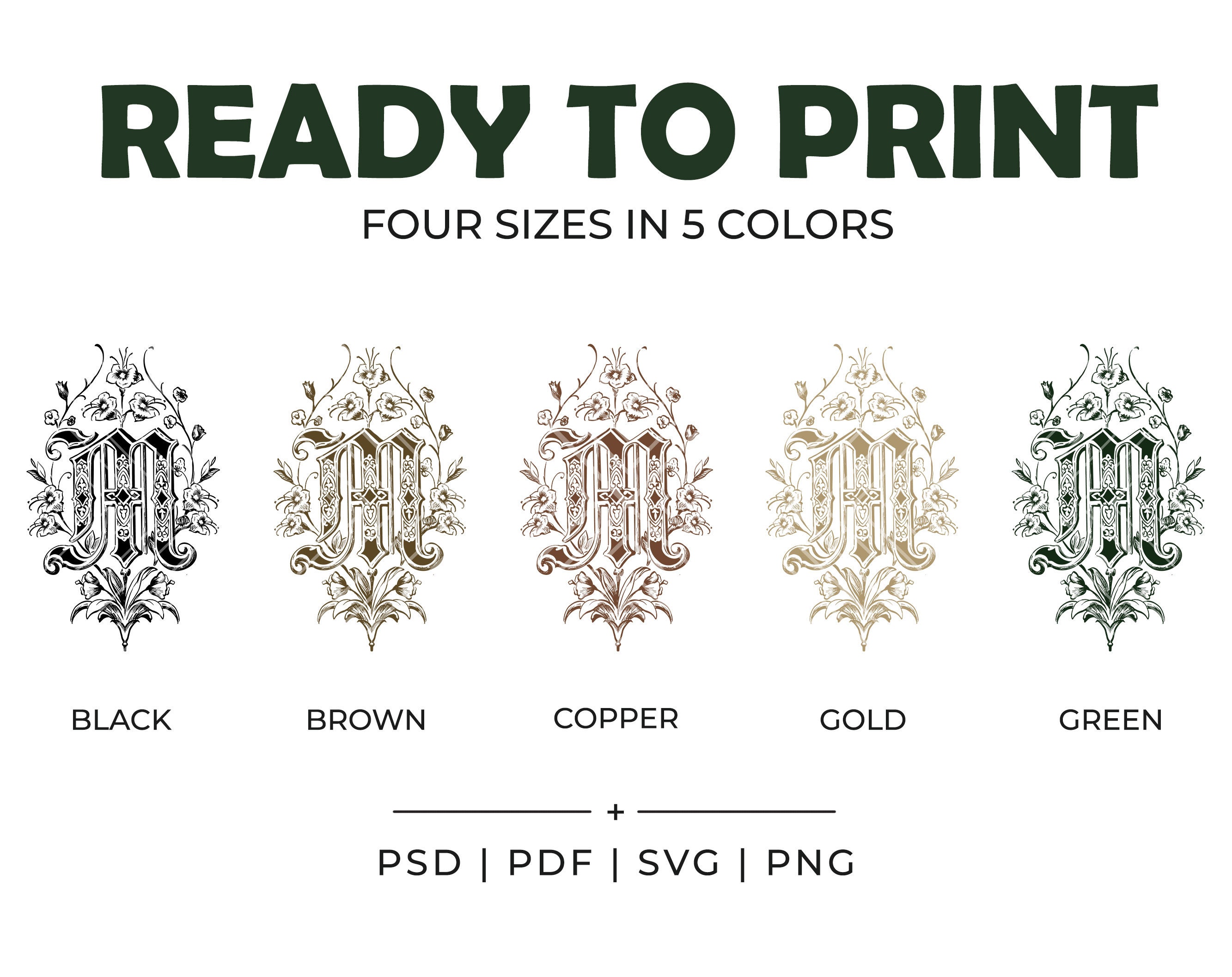 Victorian Era Monogram Single Letter M Vintage One Letter | Etsy