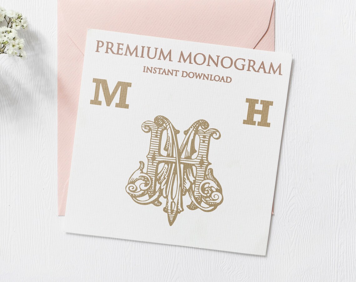 MH HM Wedding Duogram, Wedding Monogram | Wedding Logo | Invitation ...