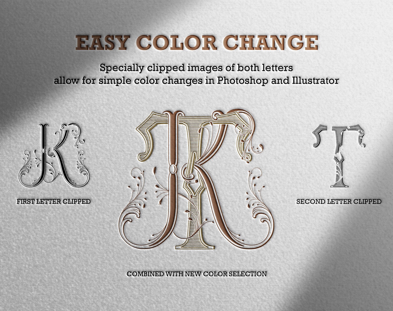 2 Letter Monogram With Letters KT Digital Download Wedding - Etsy