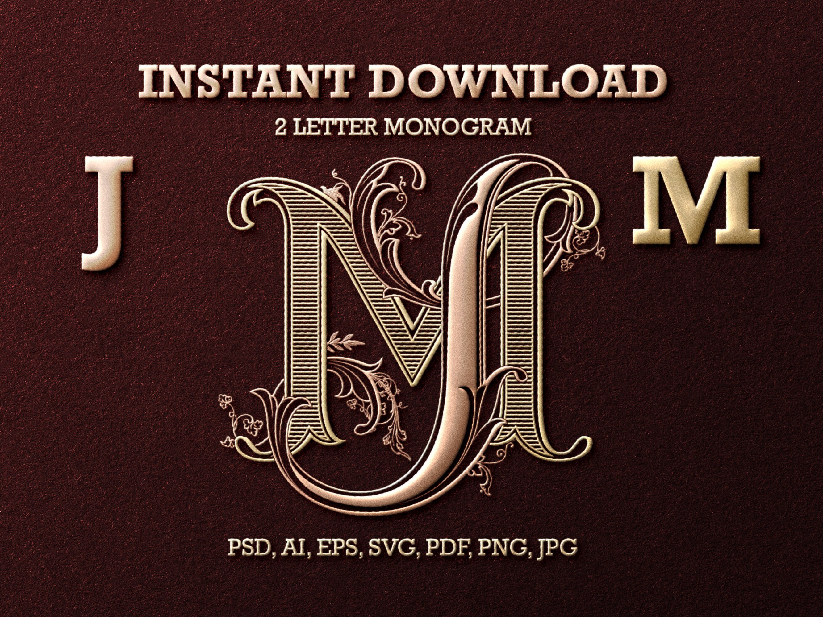 Buy 2 Letter Monogram With Letters JM Digital Download Wedding Online Buy 2 Letter Monogram With Letters JM Digital Download Wedding Online